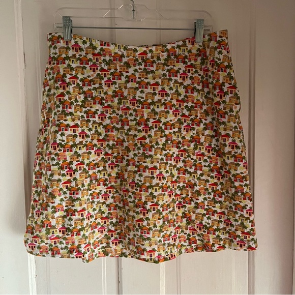 J. Jill | Skirts | J Jill Skirt With Brightly Colored Houses And Palm ...